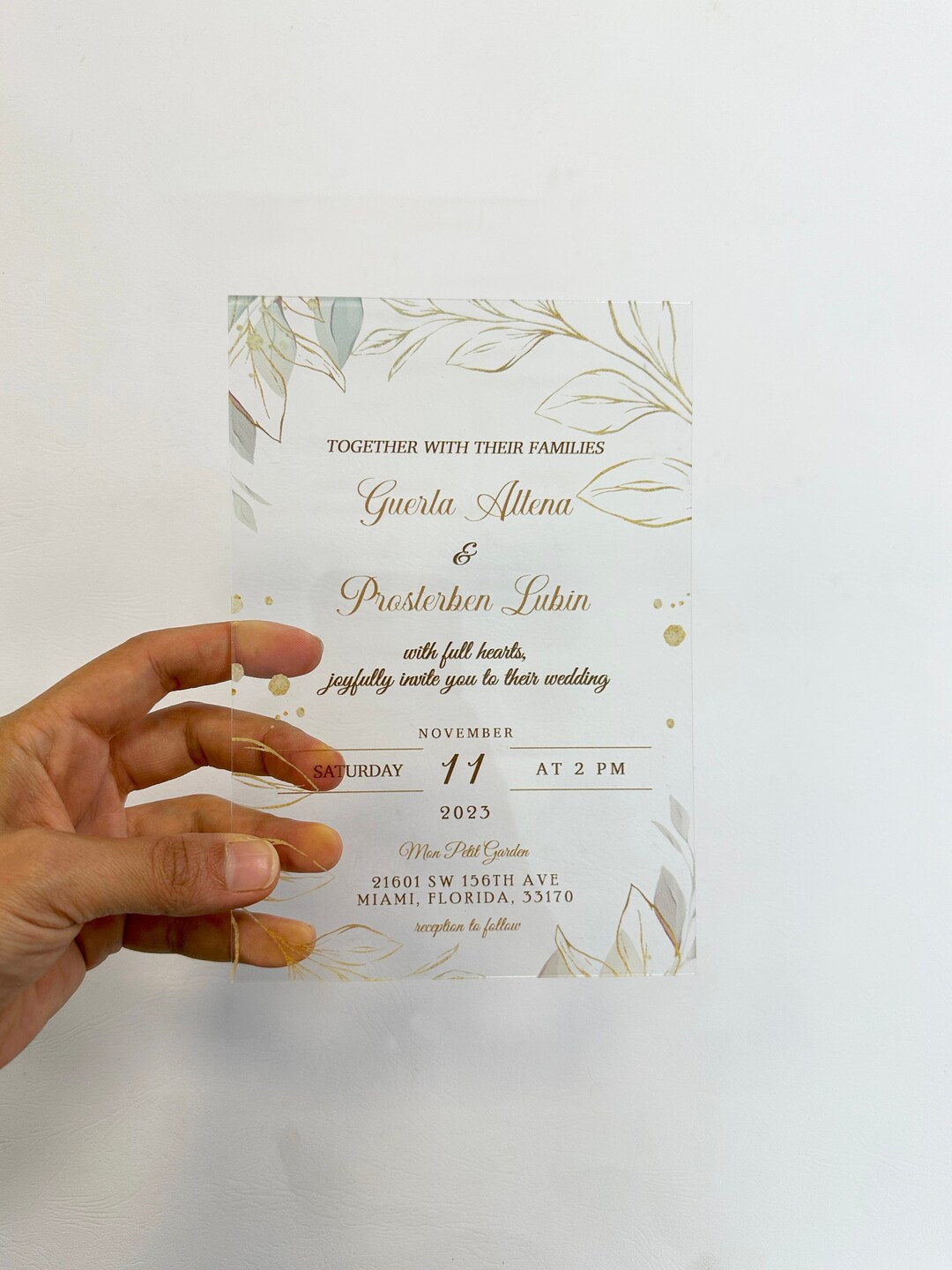 Acrylic Invitation, Minimal Design Clear Invitation, Elegant Wedding ...