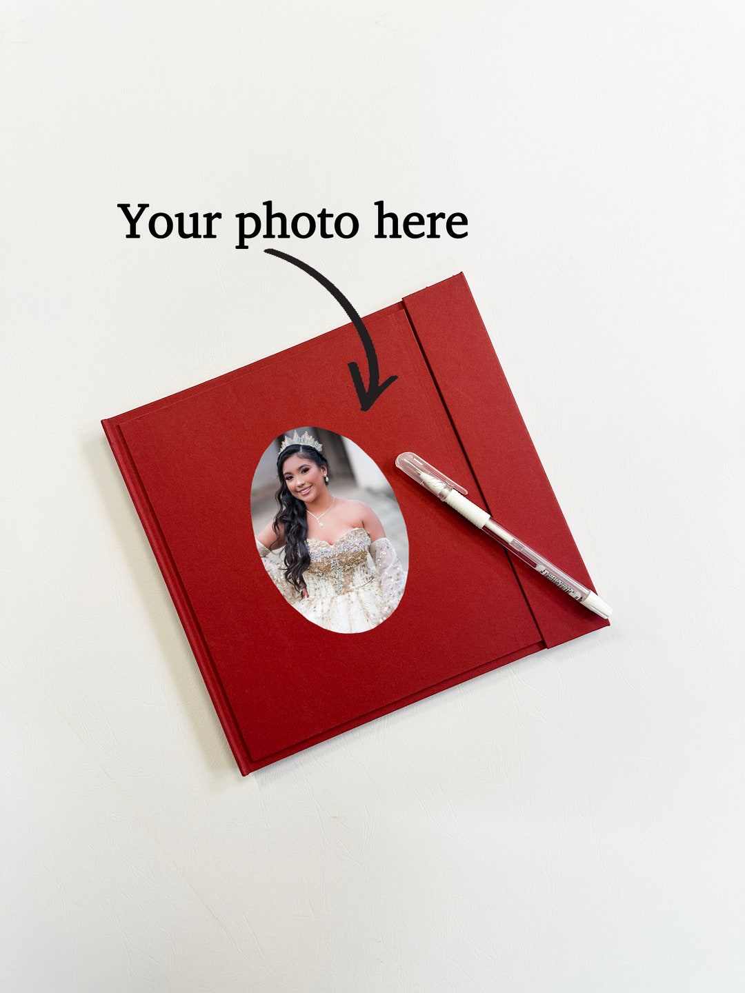Guest Book With Custom Photo, Quinceanera Guest Book With Pen, Wedding ...