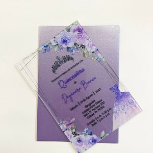 Quinceanera Invitation, Lilac Lavender Invitation for Sweet Sixteen ...