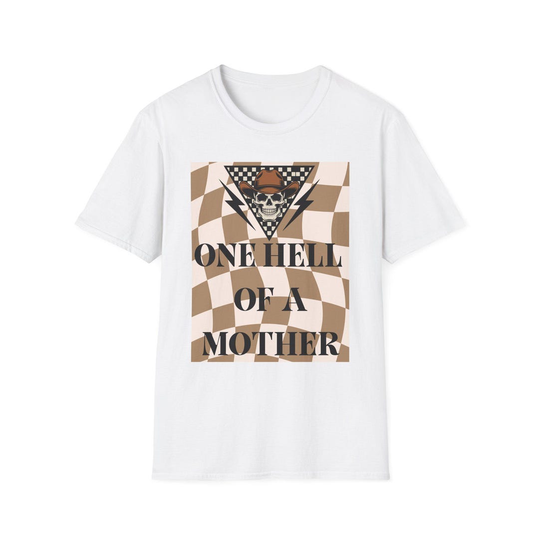 One Hell of a Mother T-shirt | Skull Triangle Checkerboard Design - Etsy