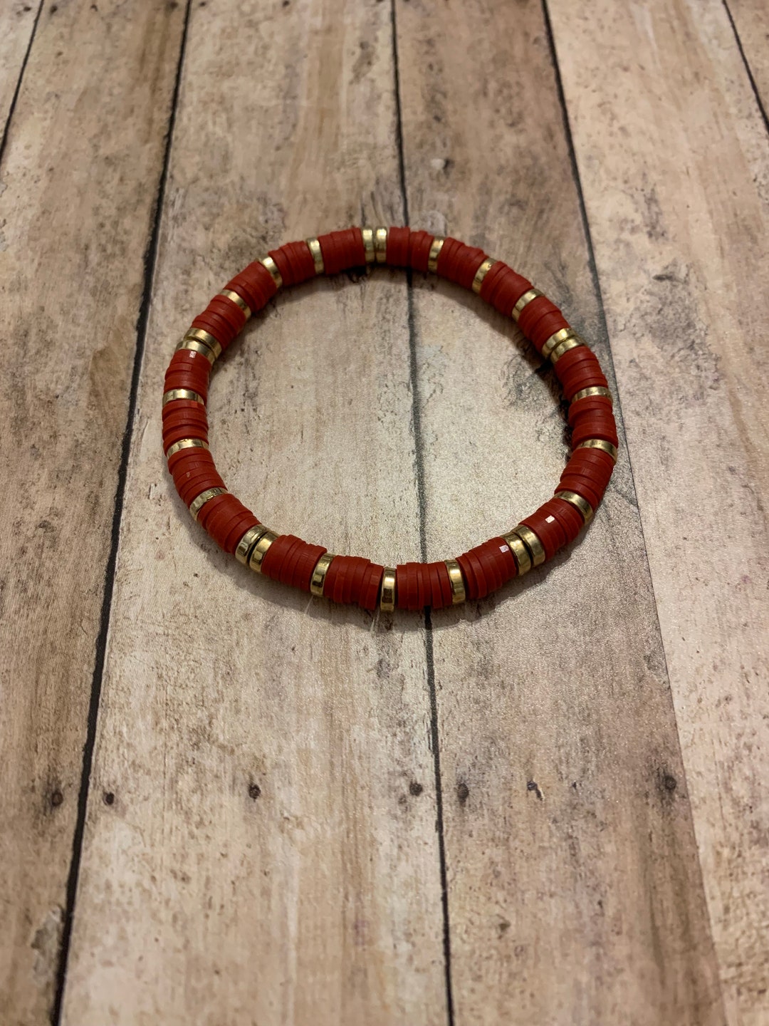 Rust Colored Womens Bracelets/ Gifts/ Stretchy Bracelets/heishi ...