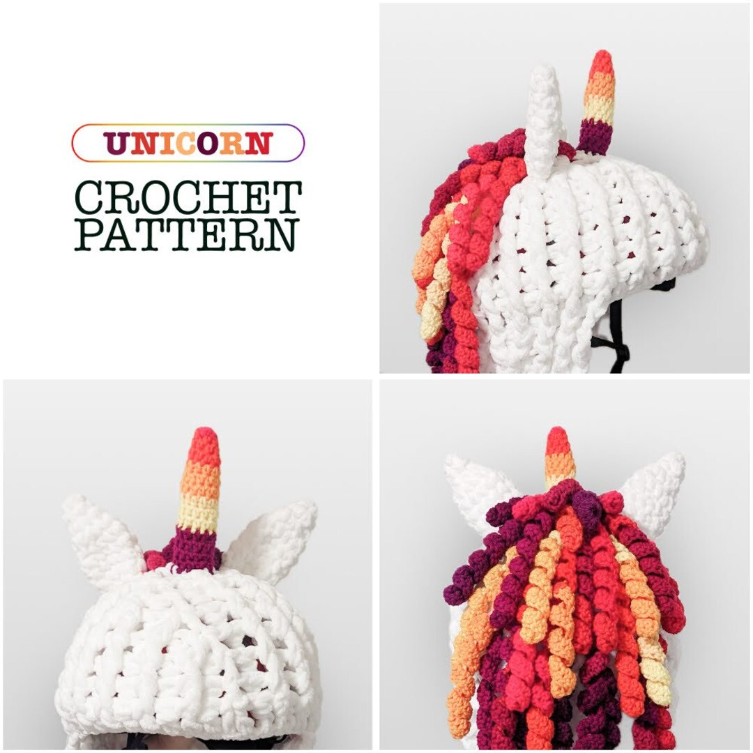 Unicorn Helmet Cover Pattern| Crochet Unicorn Pattern| Crochet Pattern ...