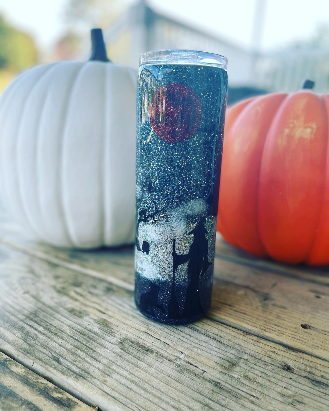 Rts-spooky Scene 30oz Glitter Tumbler - Etsy
