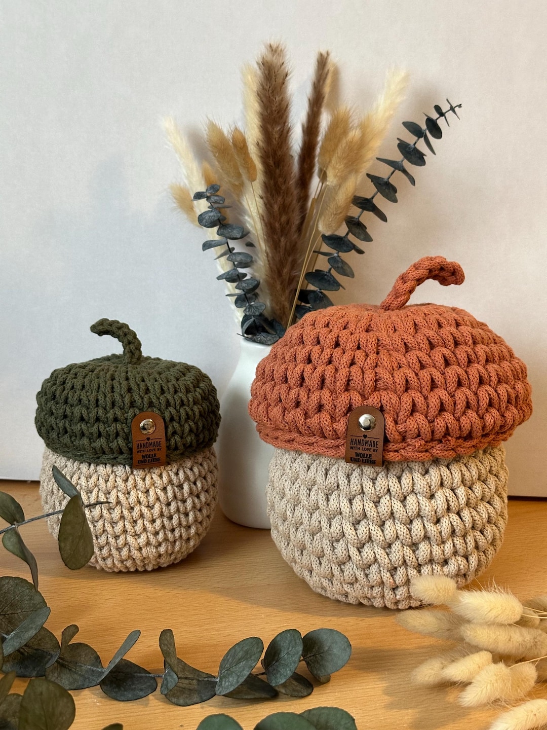 Acorn Basket Set of 2 | Acorn Basket | Crochet Basket | Acorn Basket ...