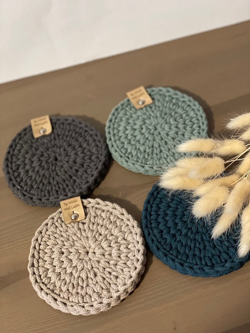 Crocheted Coasters for Glasses | Modern Design | Coaster Kitchen Helper ...
