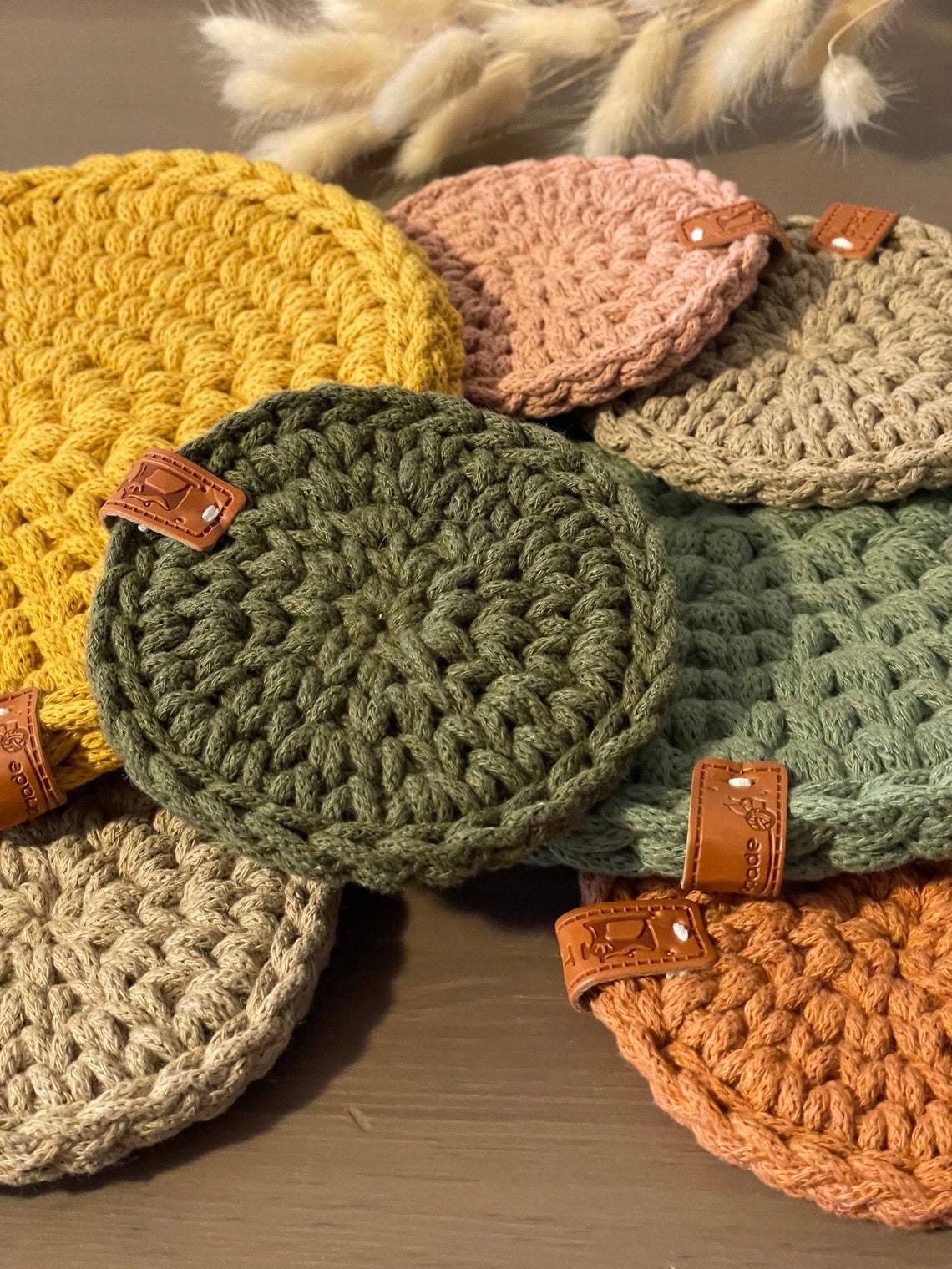 Crocheted Coasters for Glasses | Modern Design | Coaster Kitchen Helper ...