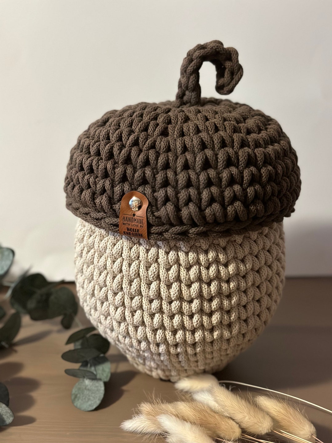 Large Acorn Basket | Acorn Basket | Crochet Basket | Acorn Basket ...