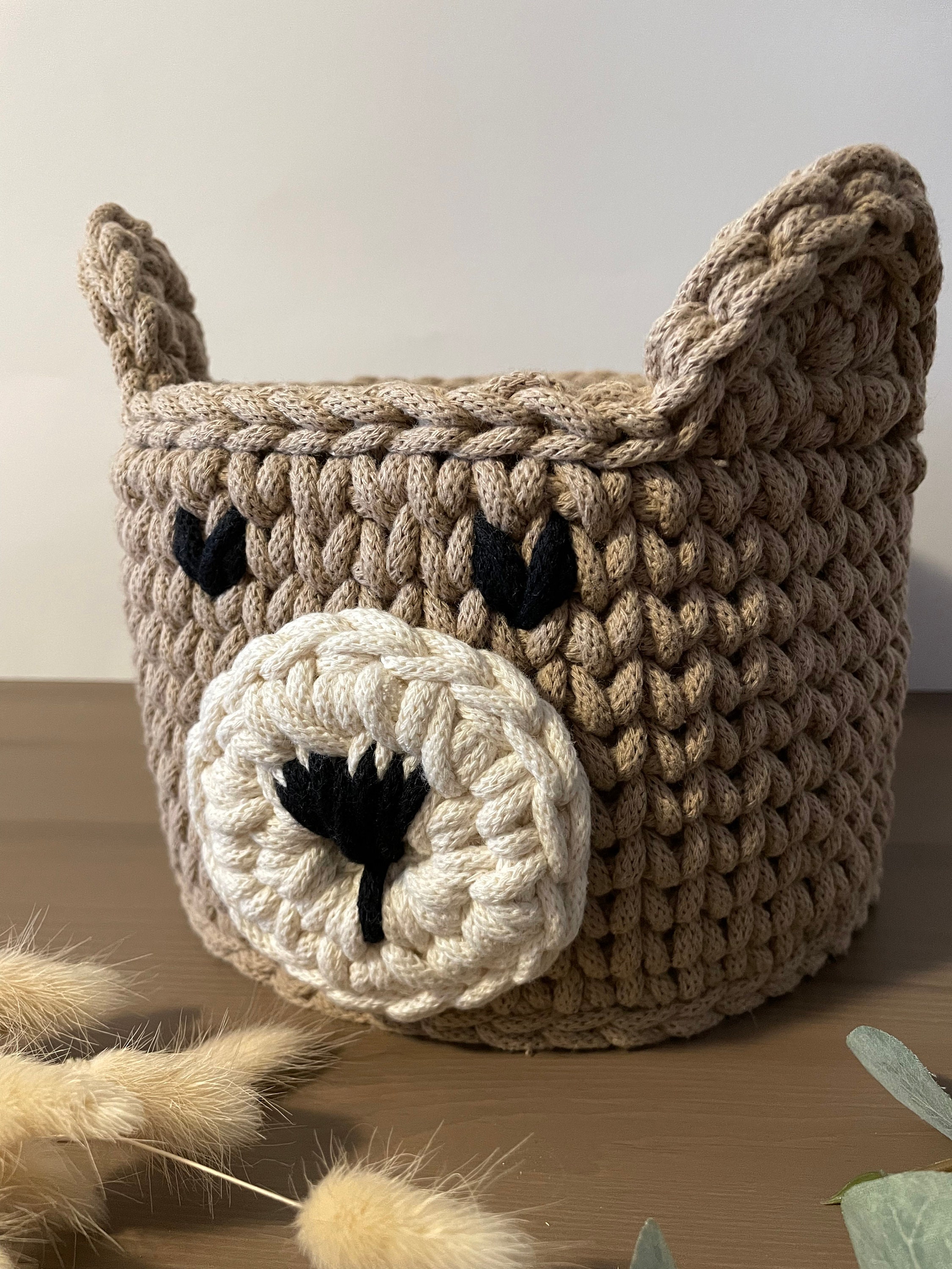 Bear Basket | Bear Basket | Crochet Basket | Bear Basket | Crocheted ...