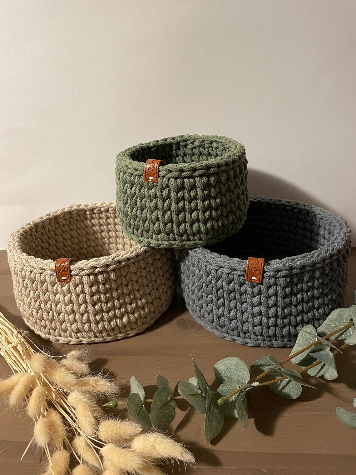 Modern Crochet Basket Gift Idea Storage Basket Utensil Basket Baskets ...
