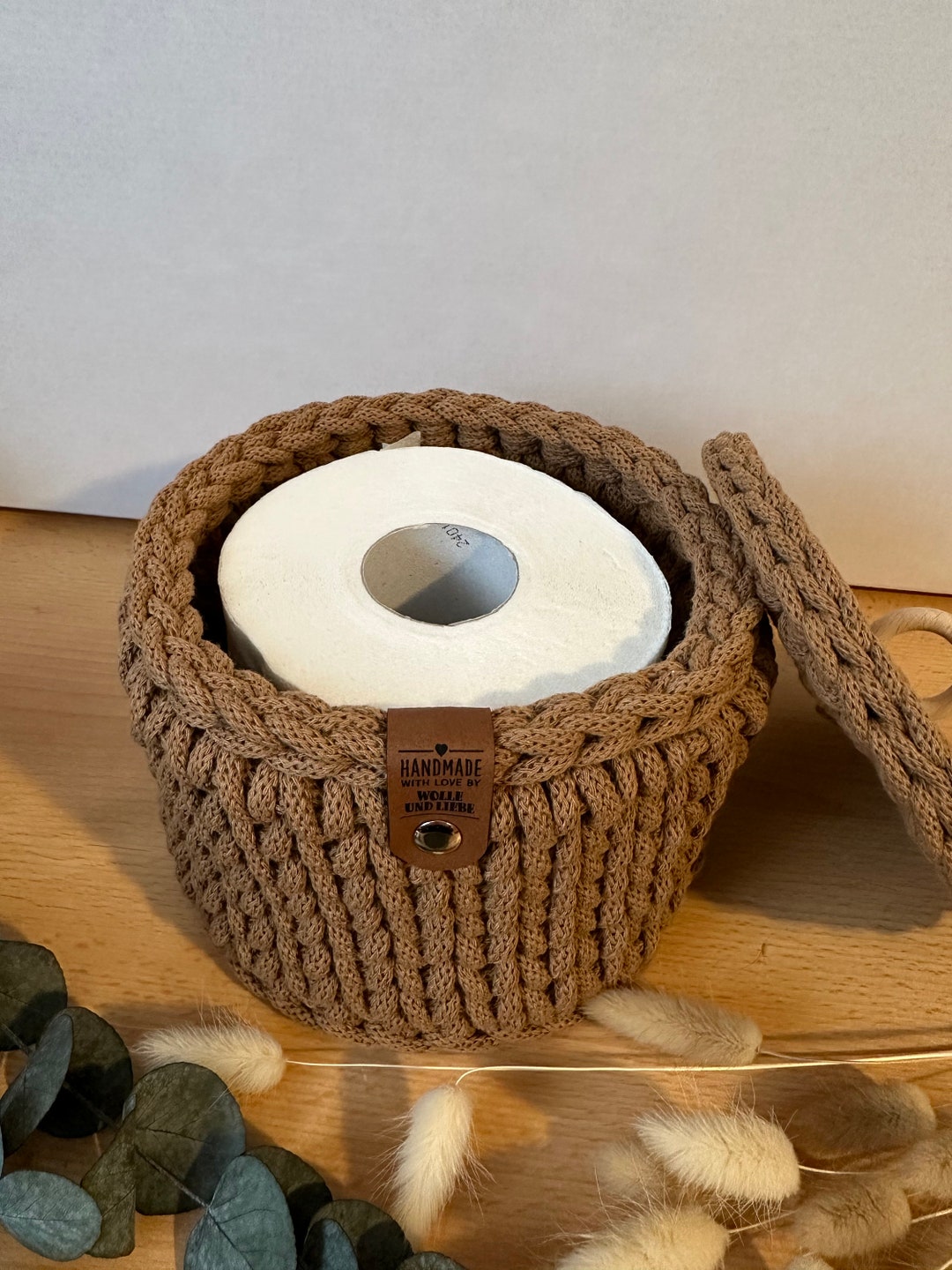 Crochet Basket for Toilet Paper Round Crocheted Basket Gift Idea ...
