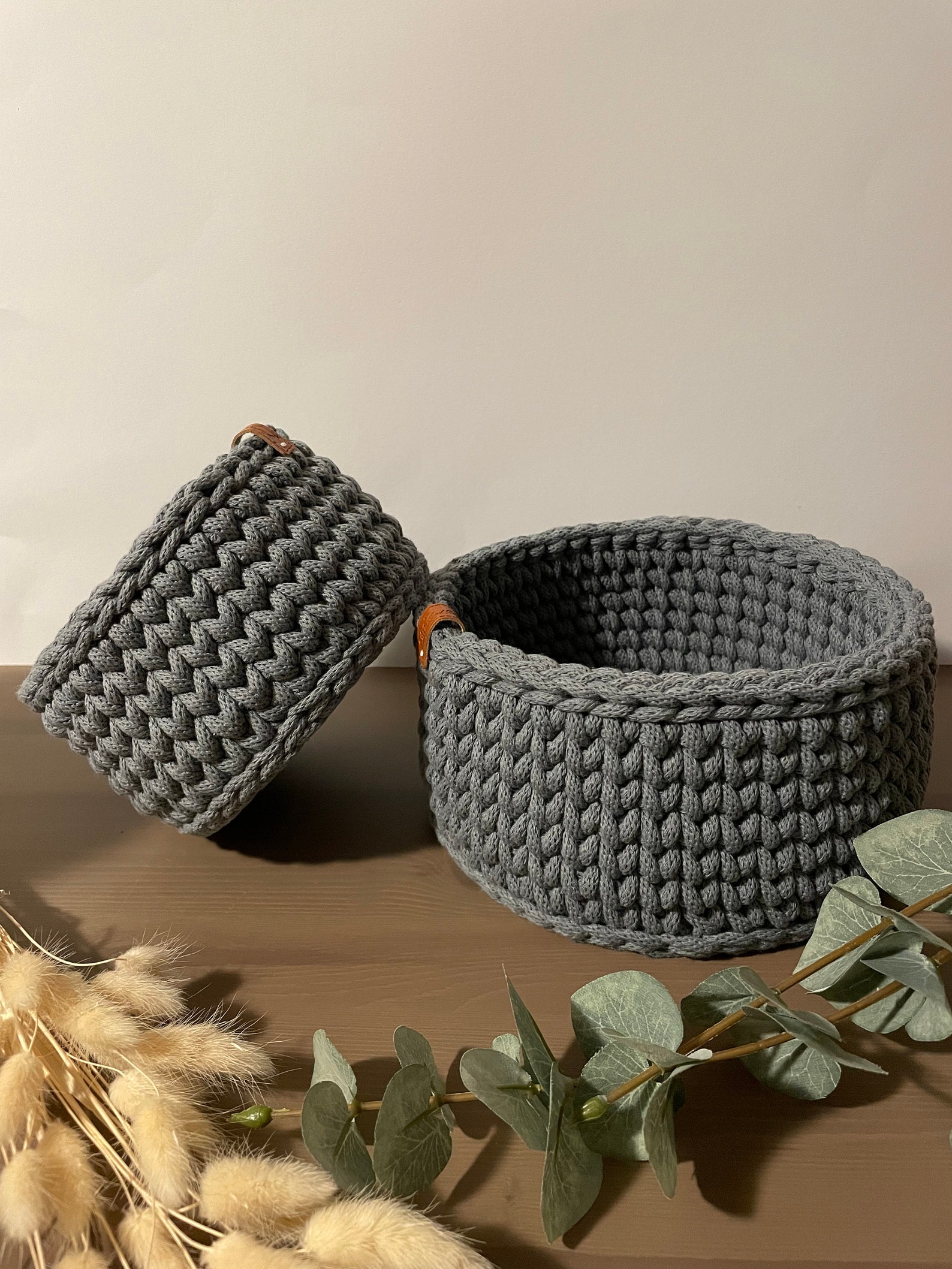 Modern Crochet Basket Gift Idea Storage Basket Utensil Basket Baskets ...