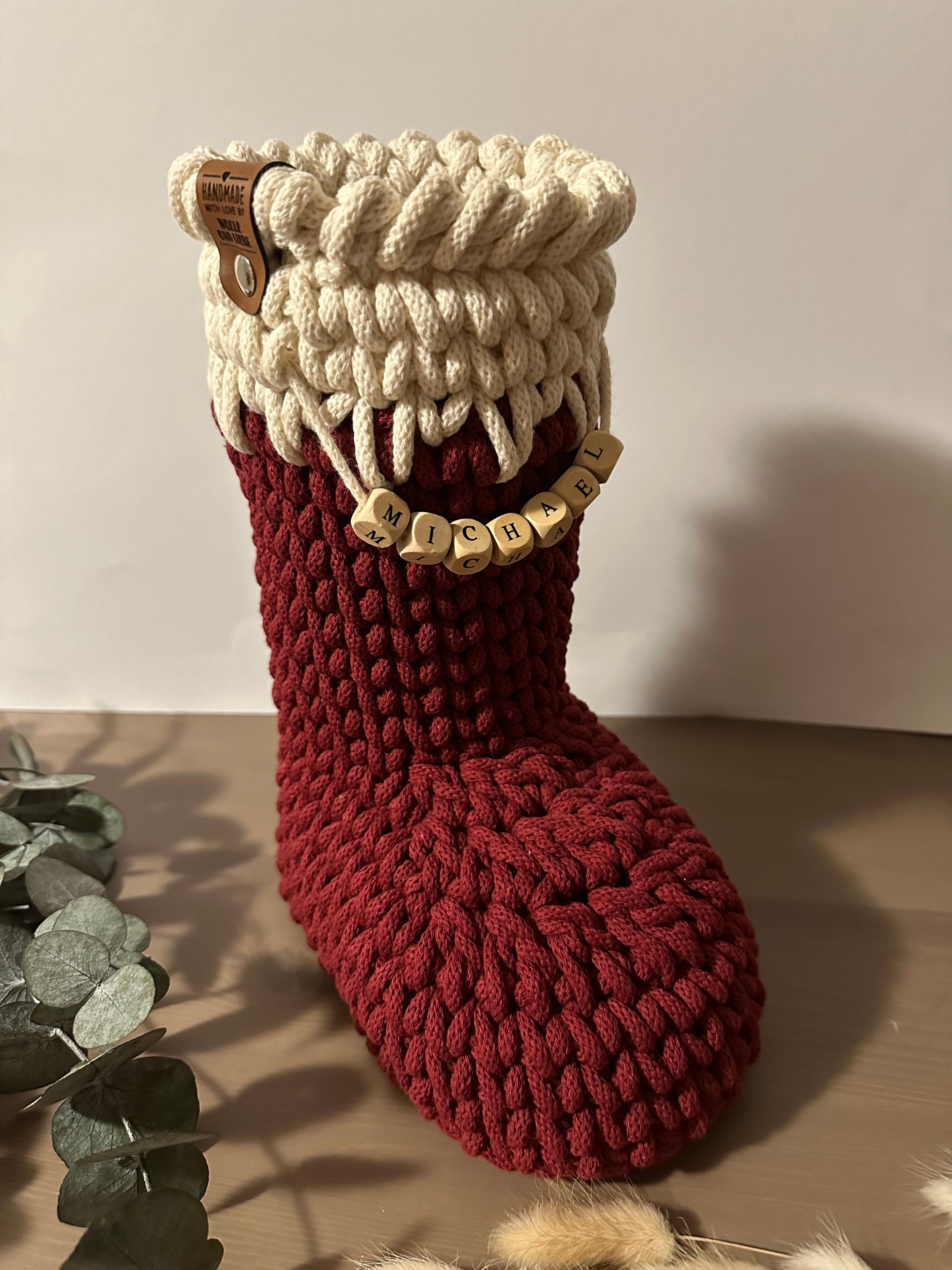 Santa Claus Boot With Wooden Bottom | Personalized on Request ...