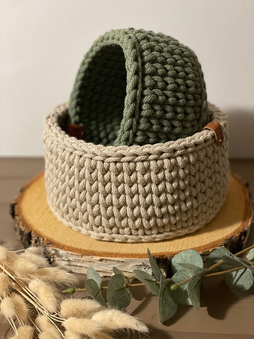 Modern Crochet Basket Gift Idea Storage Basket Utensil Basket Baskets ...