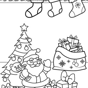 Christmas Coloring Pages Set of 3, Snowman Coloring Page, Santa ...