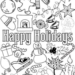 Christmas Coloring Pages Set of 3, Snowman Coloring Page, Santa ...