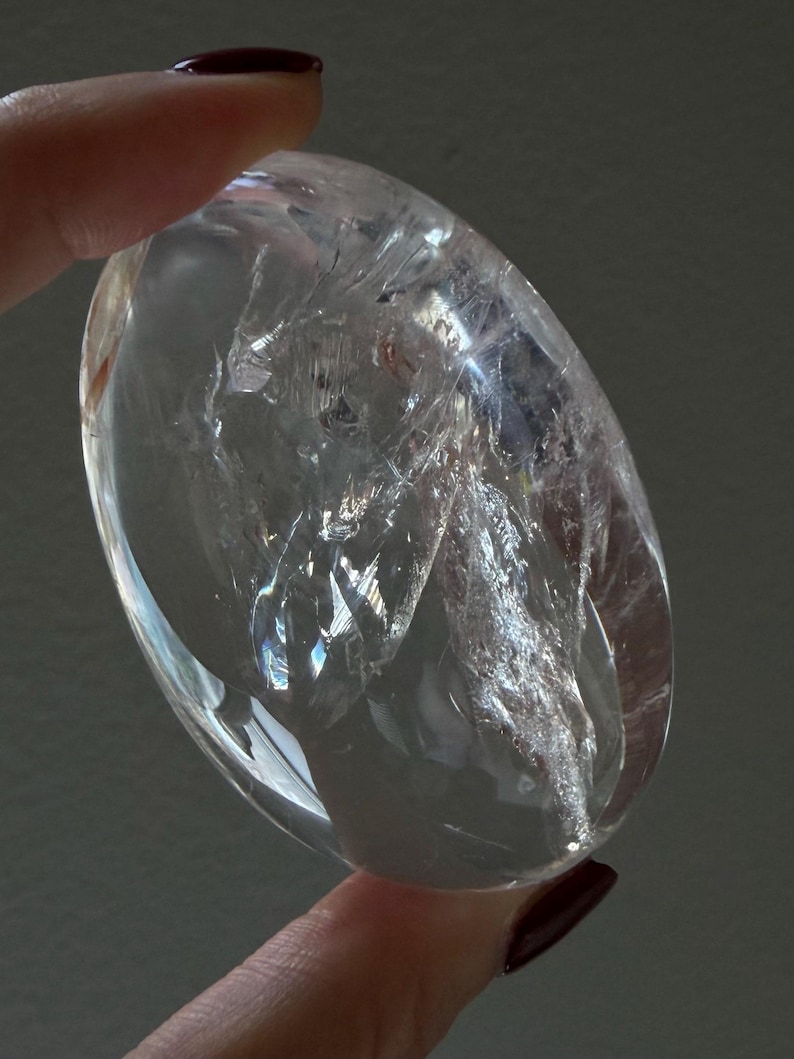 Himalayan Quartz Palm Stone | Rainbow Azeztulite Crystal | Optical ...