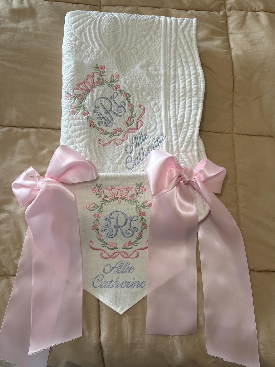 Embroidered Baby Banner And/or Banner/blanket Set. Welcoming Baby ...