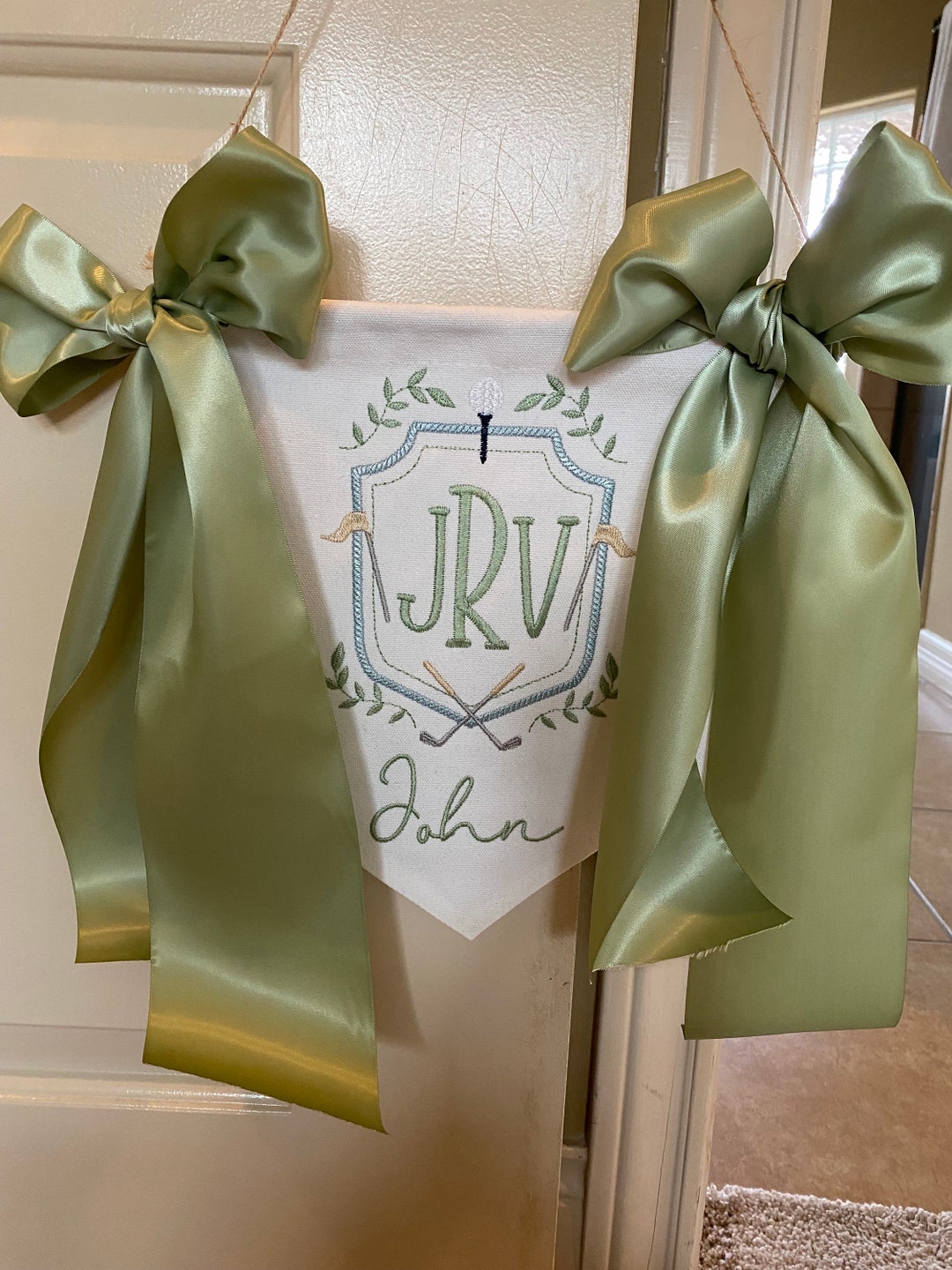 Embroidered Golf Baby Banner, Welcoming Baby, Golf,hospital Door ...