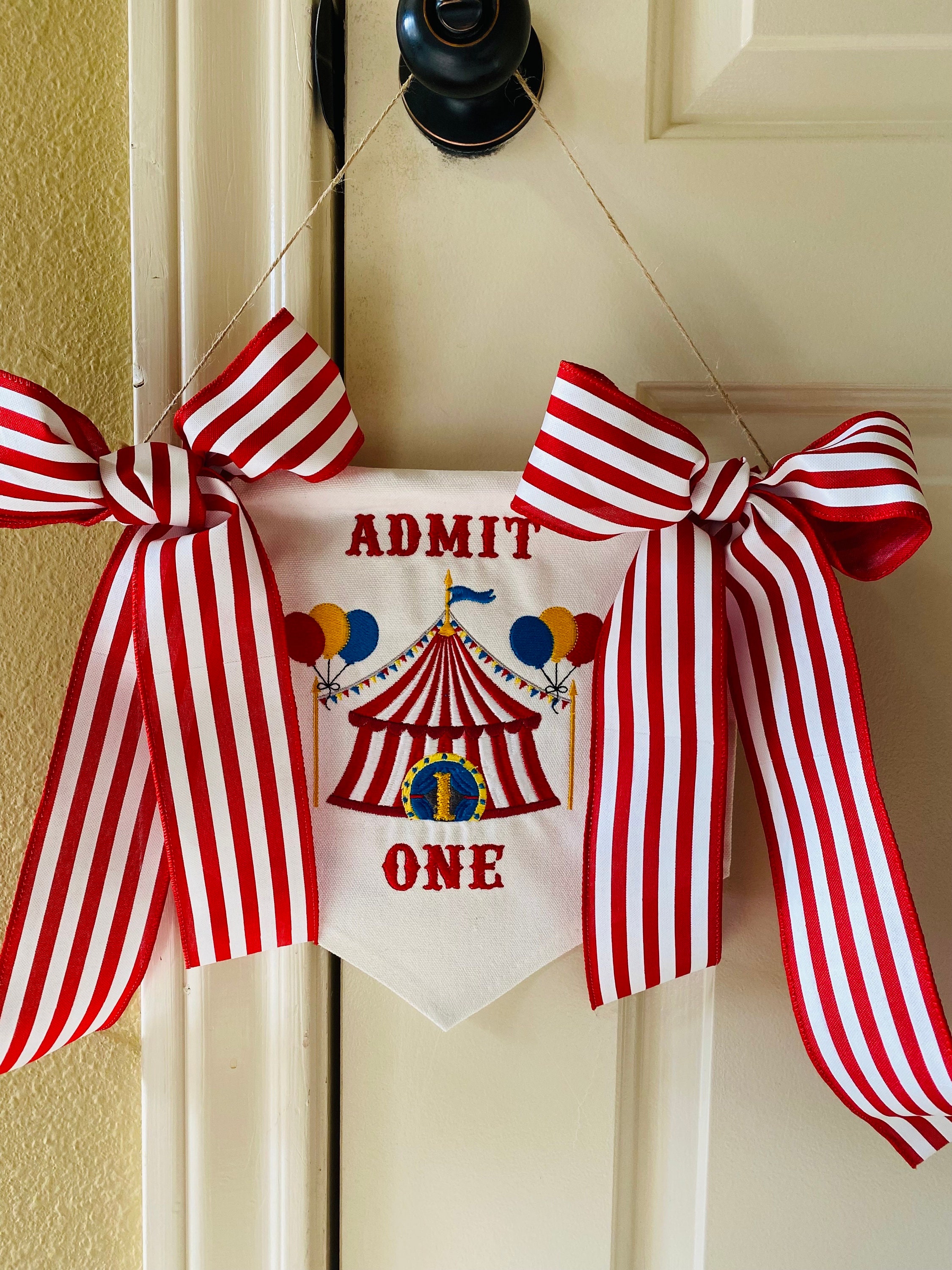 Custom Circus Birthday Banner Circus Birthday Embroidered Circus Banner ...