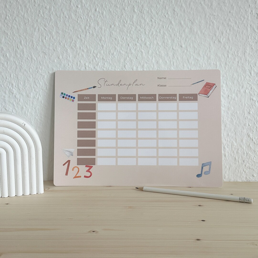 Timetable School Abc Primary School Schoolchild Montessori Class A4 ...