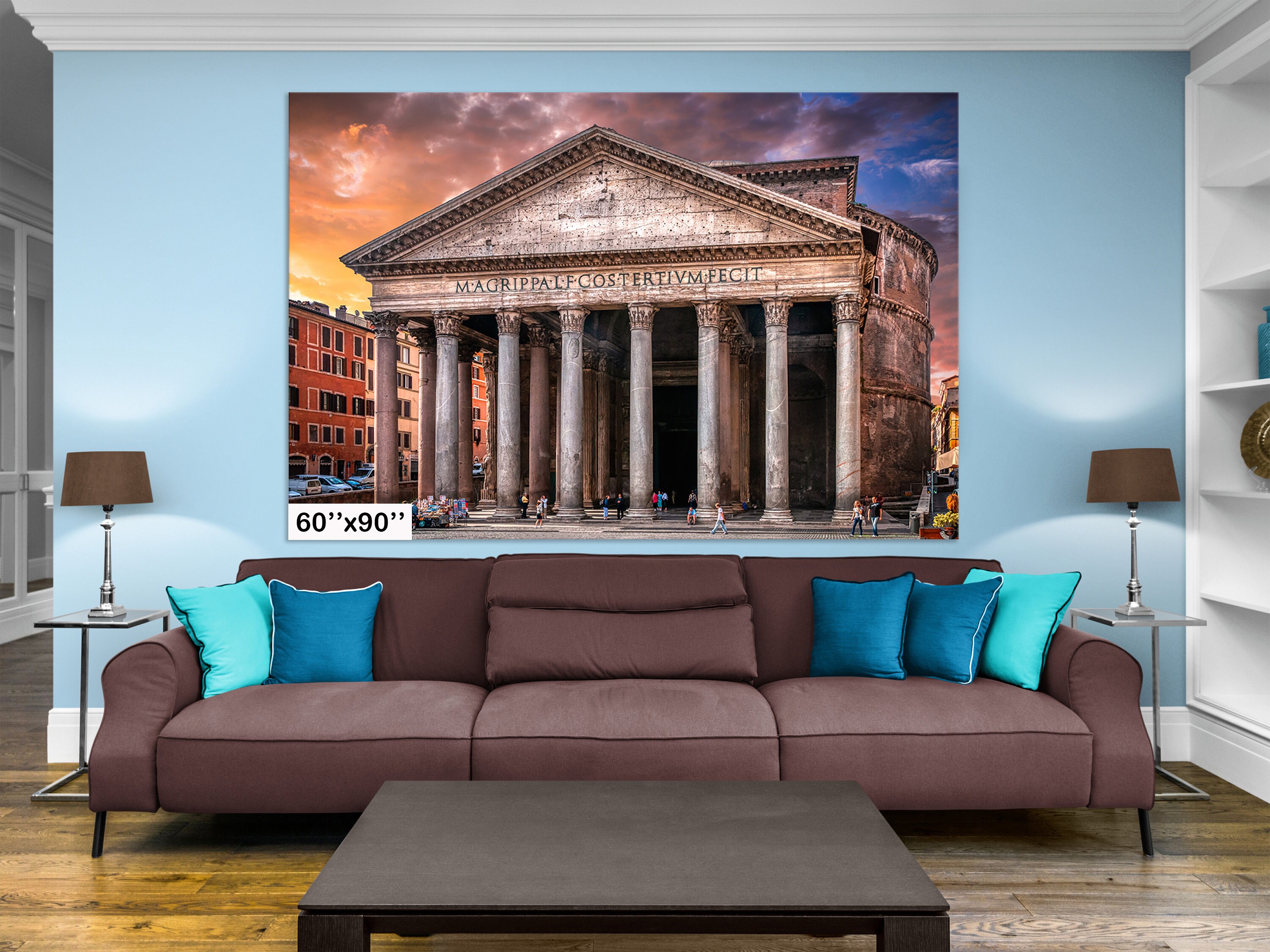 Rome Pantheon on Canvas, Pantheon Art, Rome Street Scene Print, Italy ...