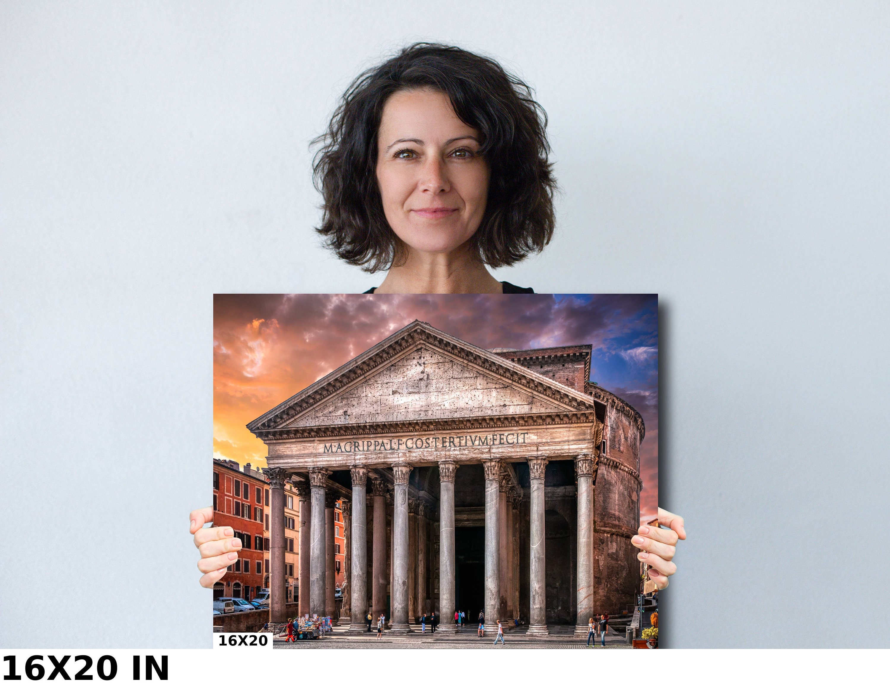 Rome Pantheon on Canvas, Pantheon Art, Rome Street Scene Print, Italy ...