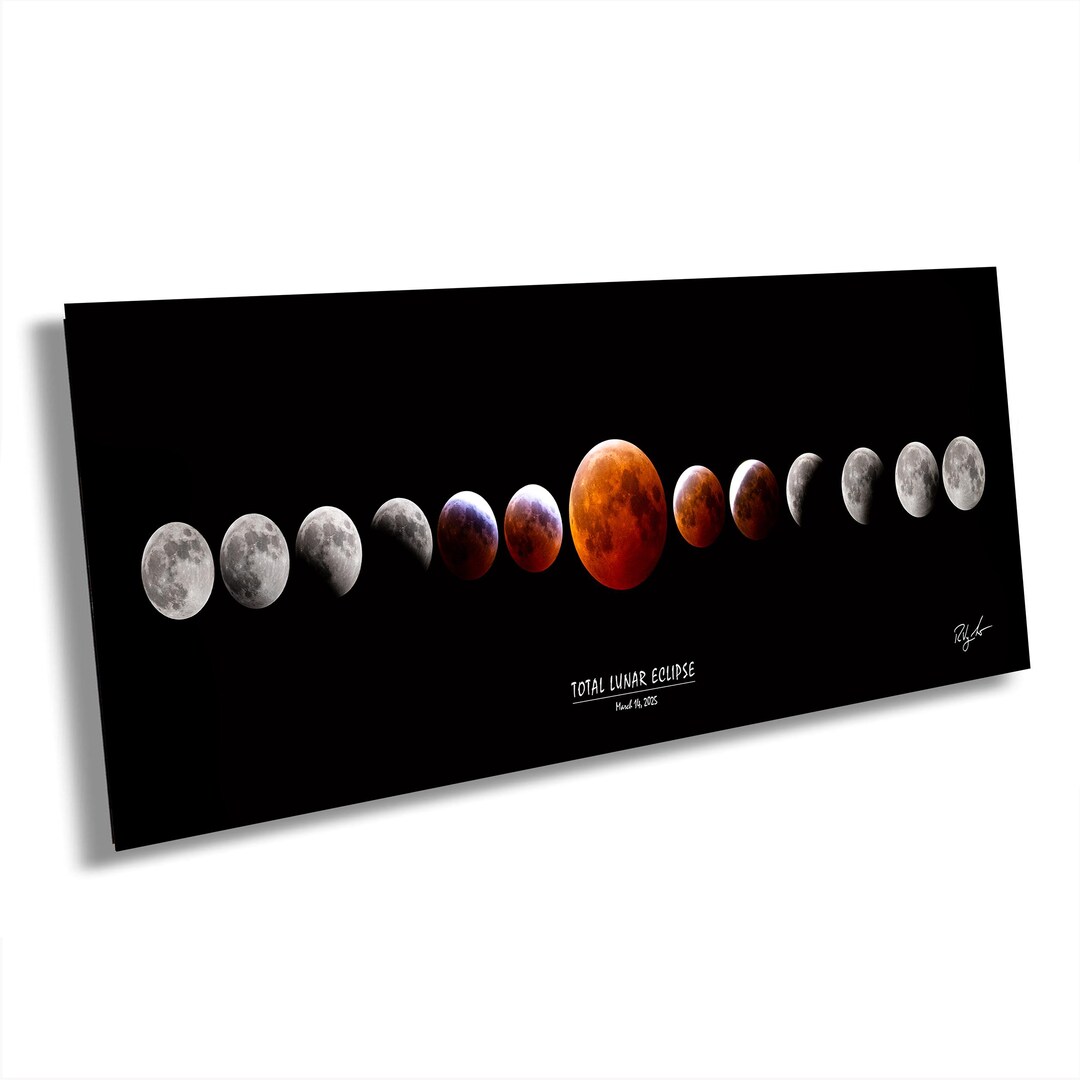 Lunar Eclipse Print, Blood Moon Phases Canvas, Collector Edition ...