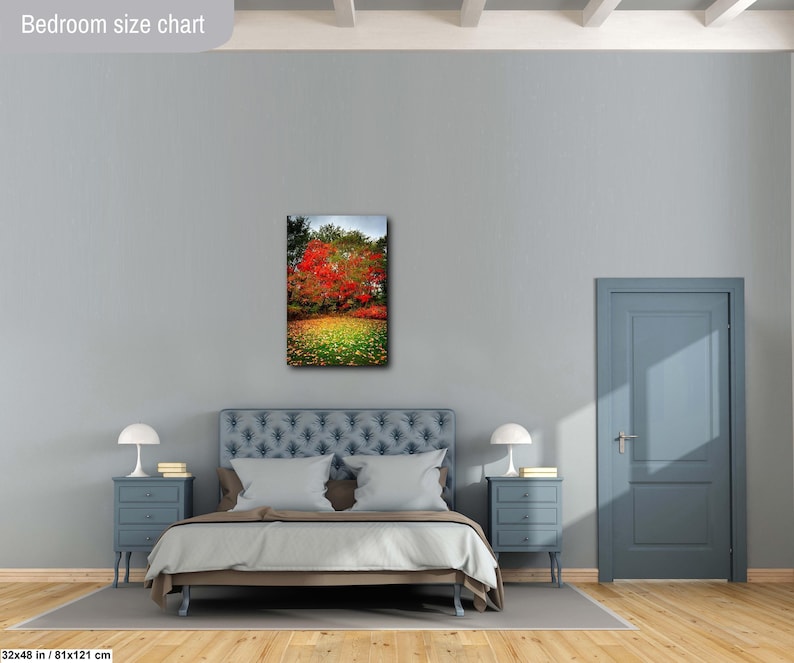 Autumn Colors Print, Red Leaves Wall Canvas, Fine Art Landscape, Nature ...