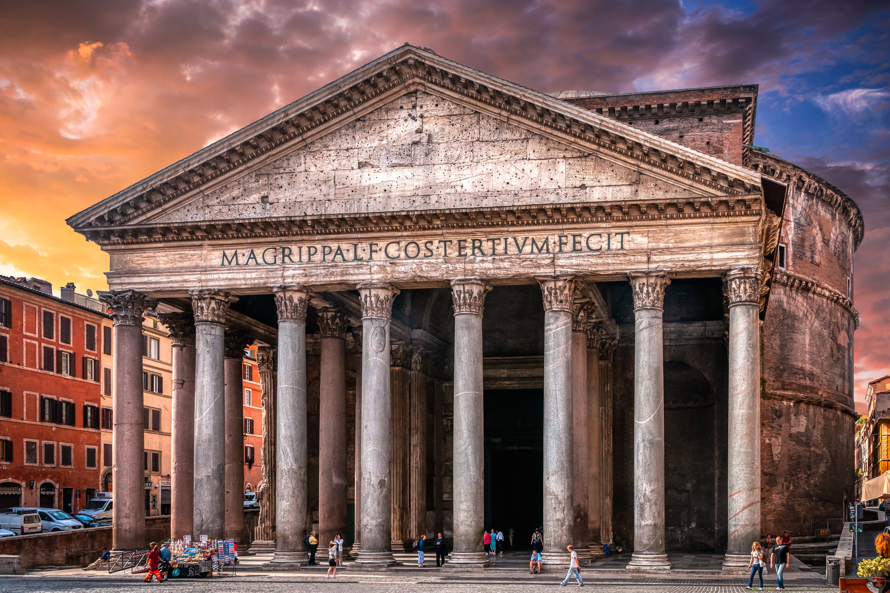 Rome Pantheon on Canvas, Pantheon Art, Rome Street Scene Print, Italy ...