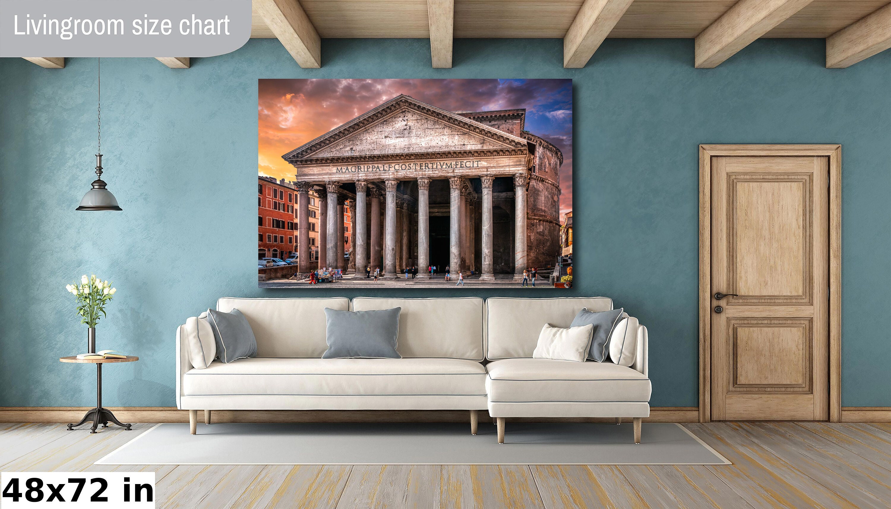 Rome Pantheon on Canvas, Pantheon Art, Rome Street Scene Print, Italy ...