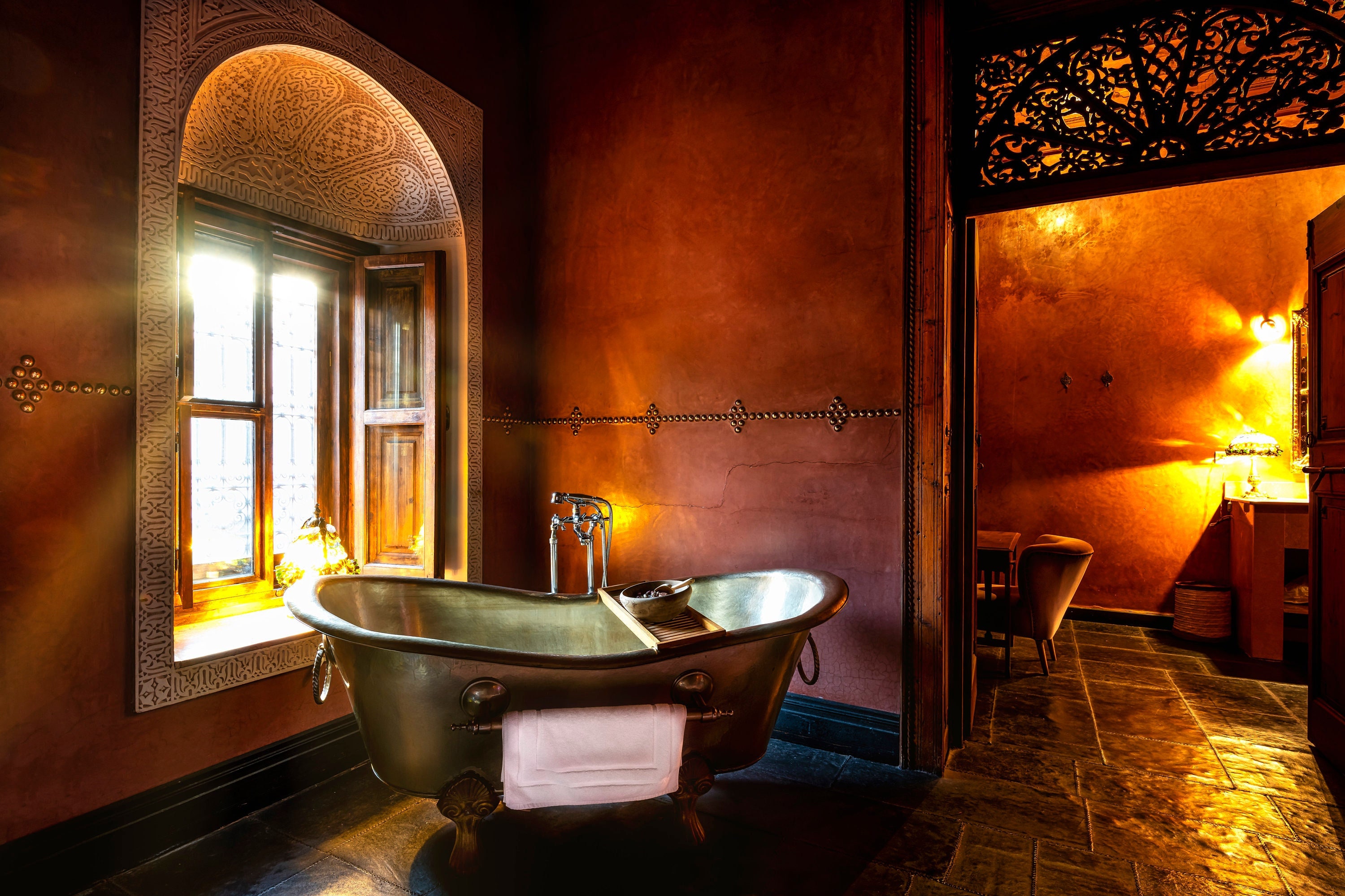 Moroccan Bathroom Canvas Print Claw Foot Tub Morocco Colors - Etsy