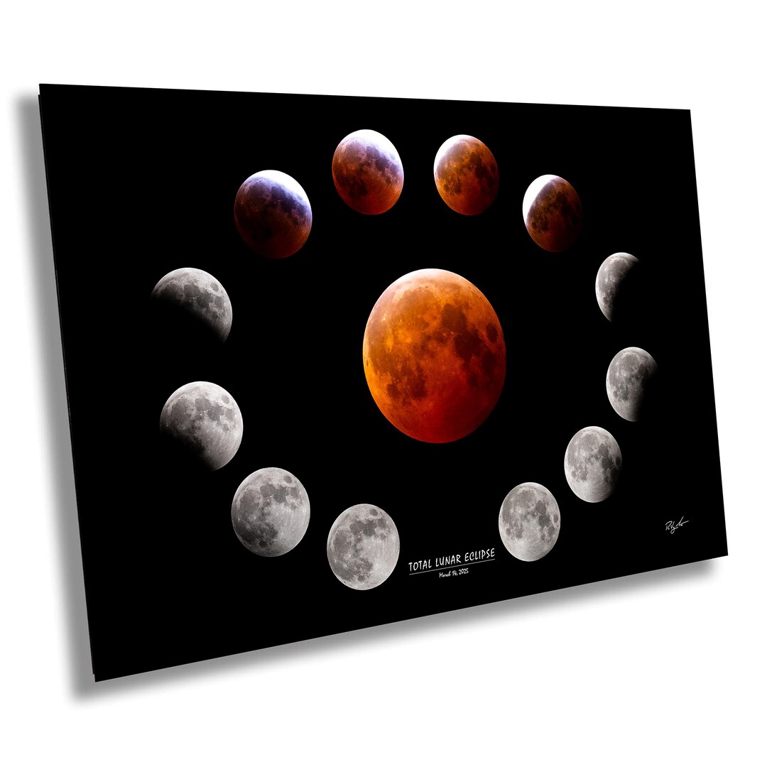 Lunar Eclipse Print, Blood Moon Phases Canvas, Collector Edition ...