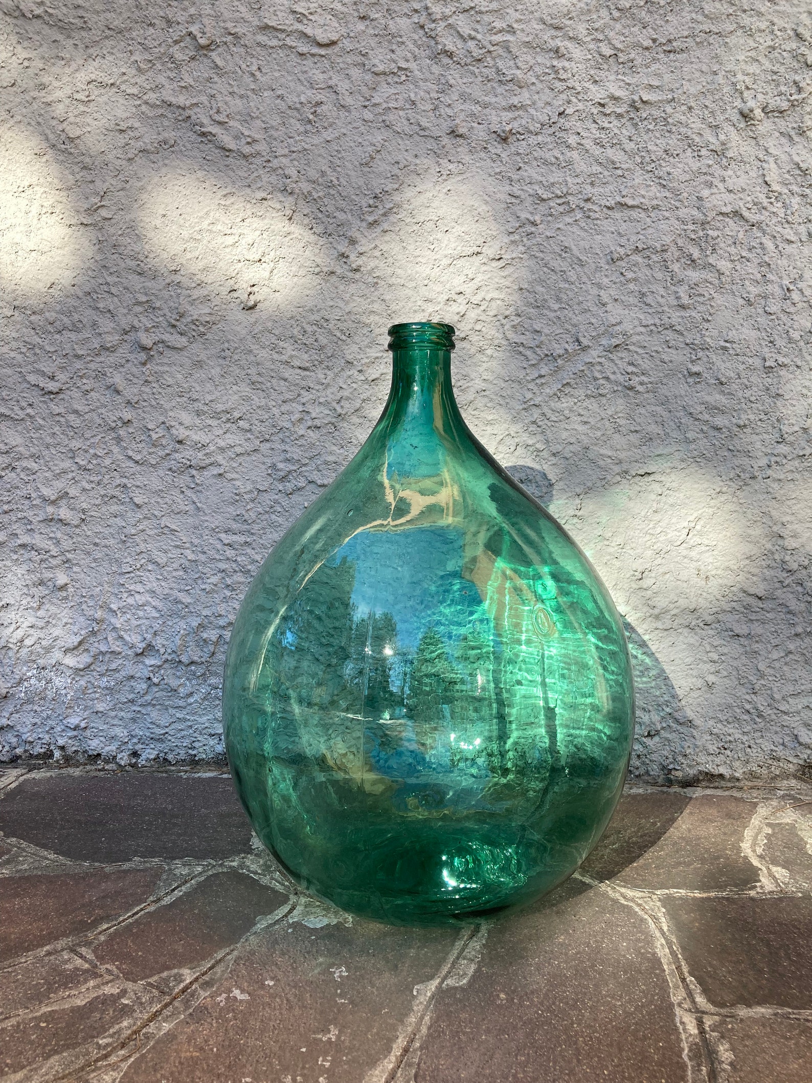 54 Liter Vintage XXL Demijohns - Transparent Blue Green Floor Vases ...