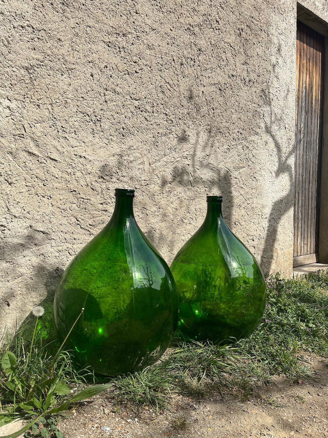 54 Liter Vintage XXL Demijohns - Transparent Blue Green Floor Vases ...