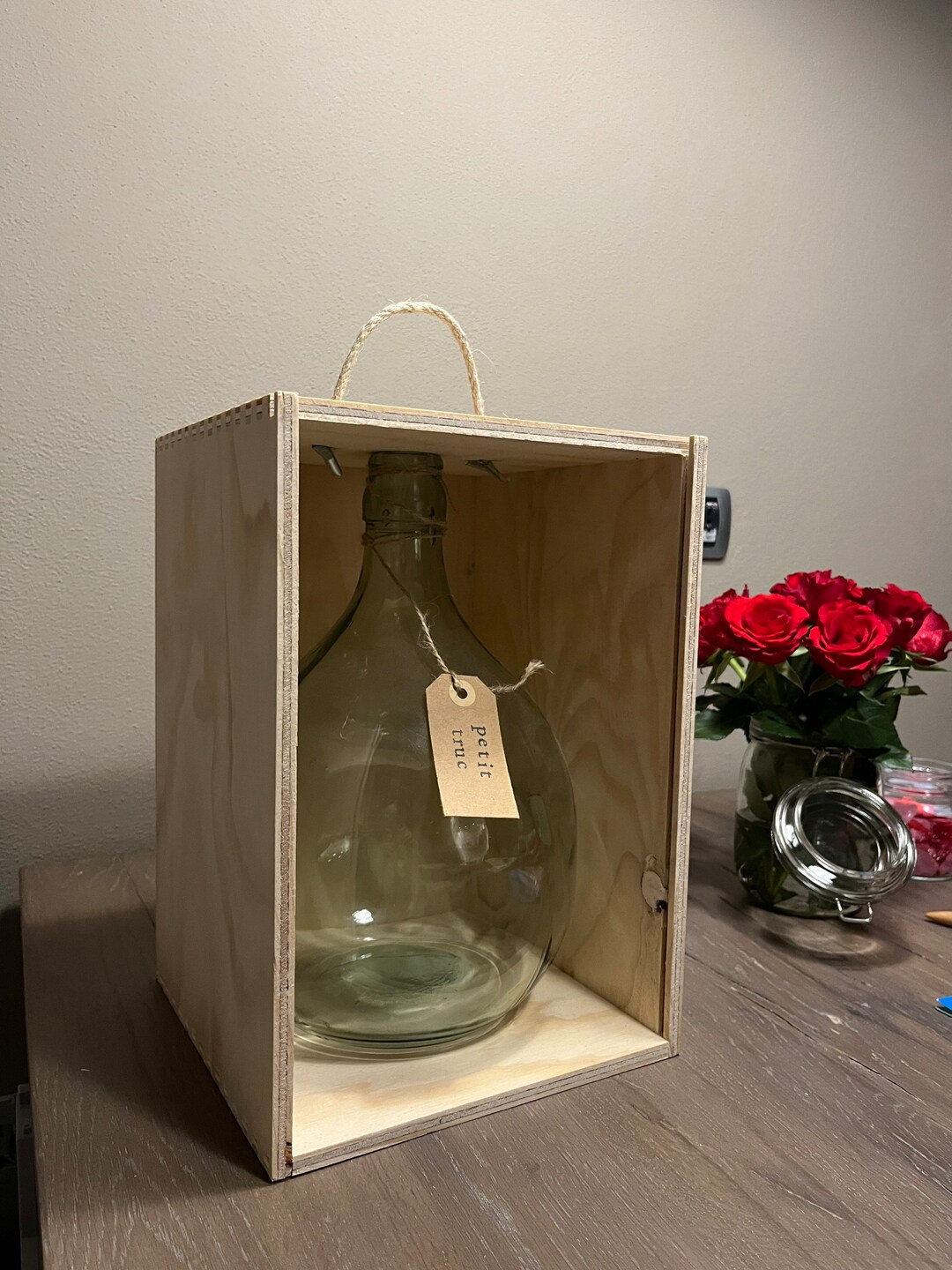 Small Glass Demijohn - Transparent and Green - 5 Liters With Closed ...