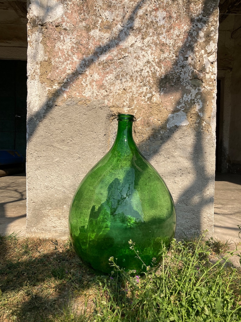 54 Liter Vintage XXL Demijohns - Transparent Blue Green Floor Vases ...