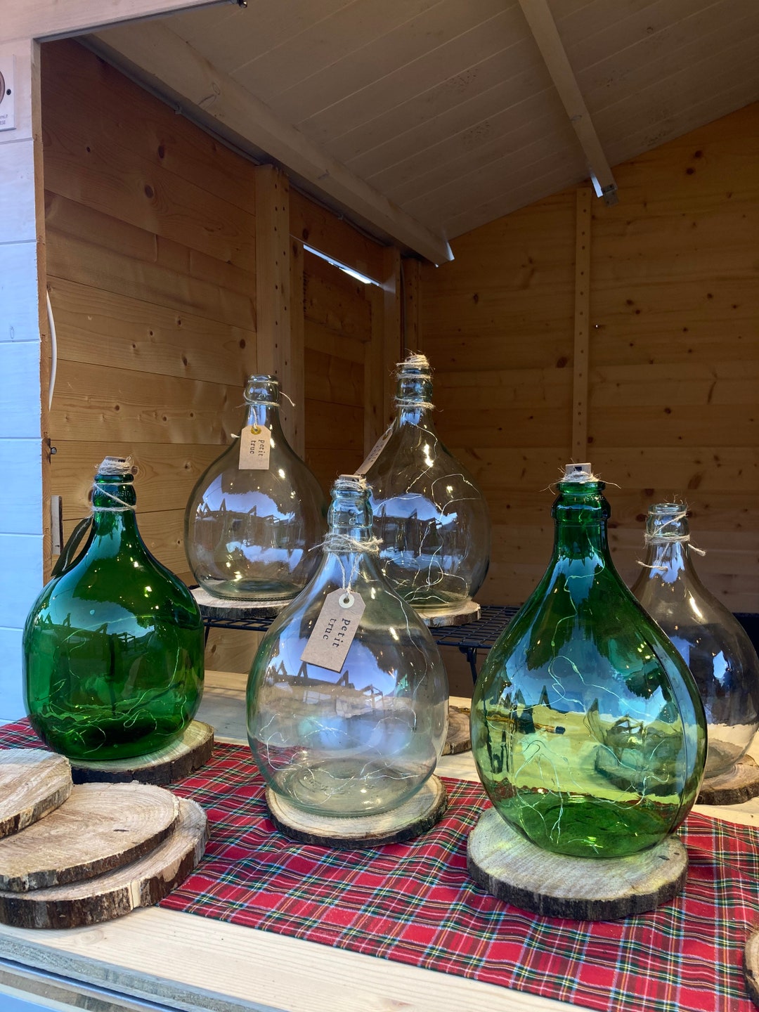 Table Lamp Demijohn Demijohns With Led Lights With Raw - Etsy UK