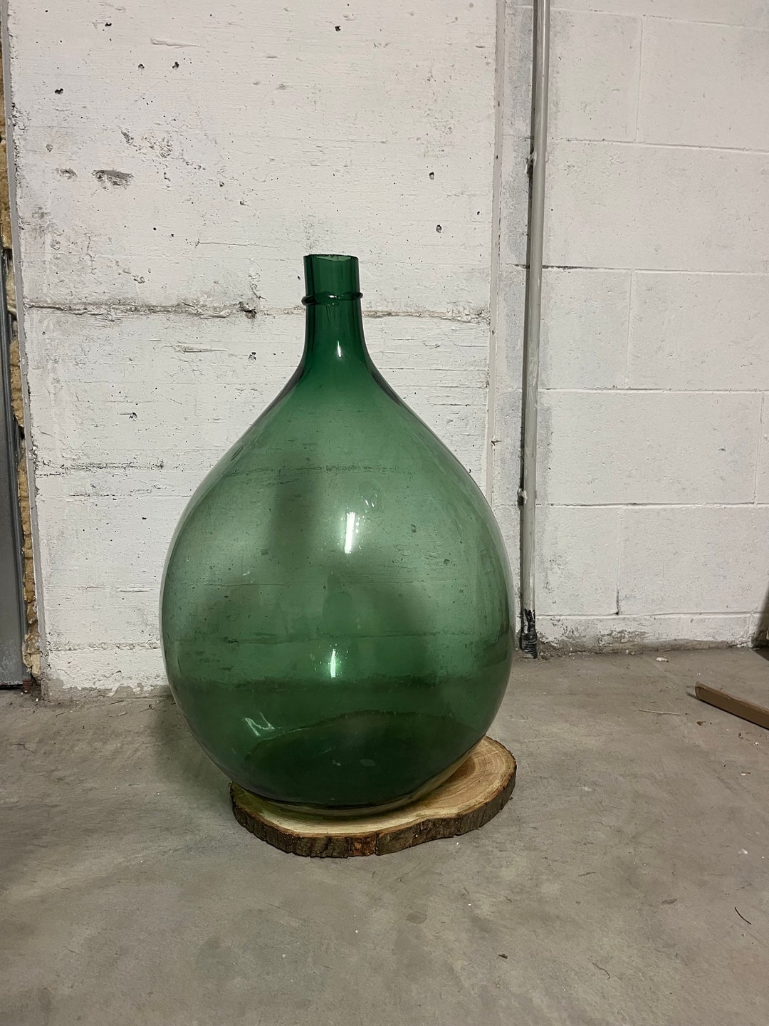 Vintage Blue Green Demijohn Blown Glass Demijohn Vase - Etsy