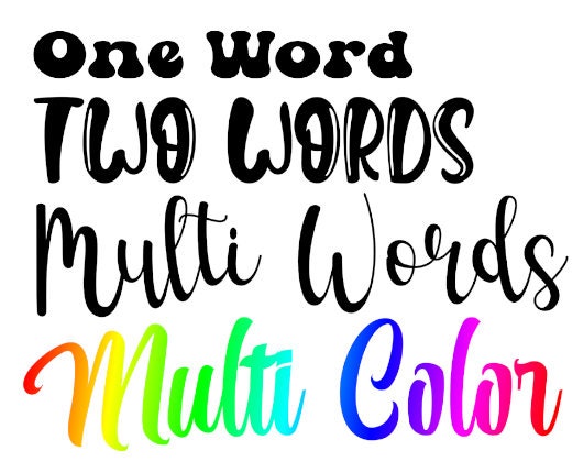 Custom Name Png or Svg One Word Design Two Word Design Text - Etsy