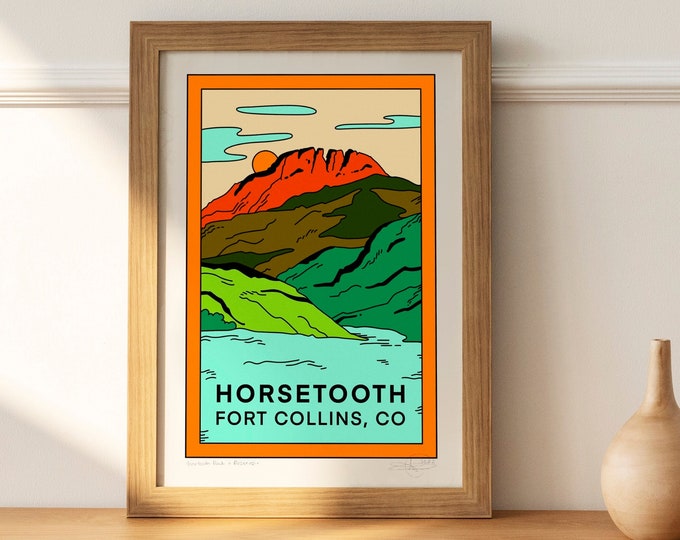 Horsetooth Fort Collins CO Poster Horsetooth Rock Reservoir Colorado ...