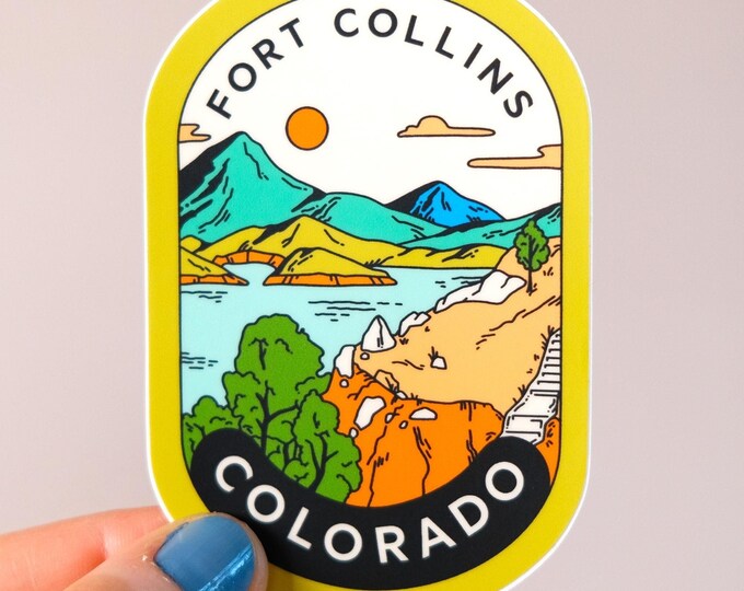 Fort Collins CO Sticker Colorado Art Waterproof Sticker Nature Art ...