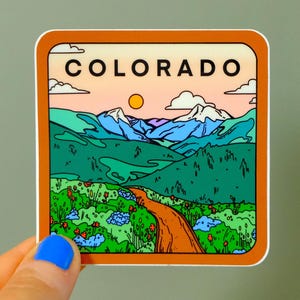 Colorado Sticker Mountain Landscape Art Wildflower Travel Souvenir Gift ...