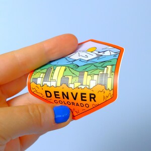 Denver Sticker Mountain Landscape Decal Colorado Art Waterproof Sticker ...