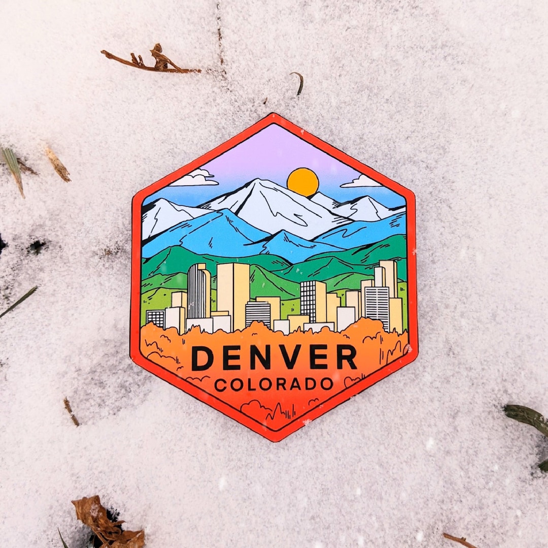 Denver Sticker Mountain Landscape Decal Colorado Art Waterproof Sticker ...