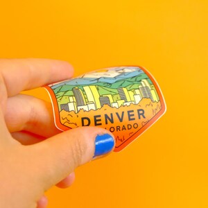 Denver Sticker Mountain Landscape Decal Colorado Art Waterproof Sticker ...