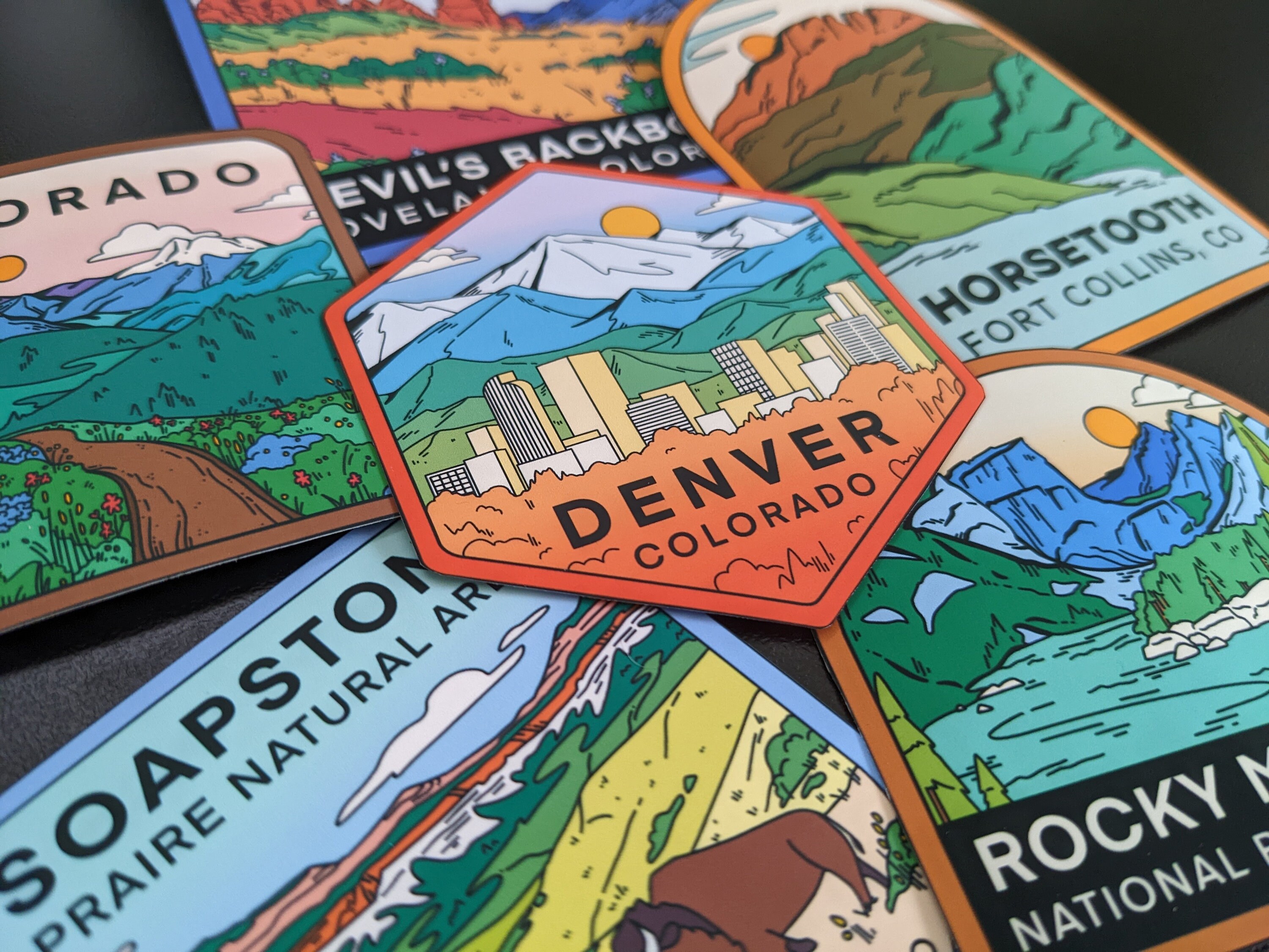 Denver Sticker Mountain Landscape Decal Colorado Art - Etsy