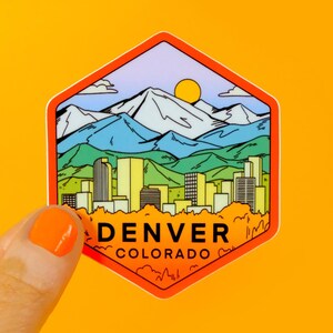 Denver Sticker Mountain Landscape Decal Colorado Art Waterproof Sticker ...