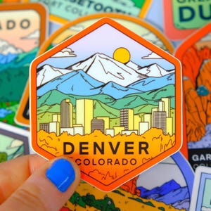 Denver Sticker Mountain Landscape Decal Colorado Art Waterproof Sticker ...