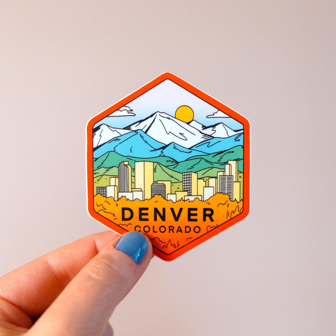 Denver Sticker Mountain Landscape Decal Colorado Art Waterproof Sticker ...