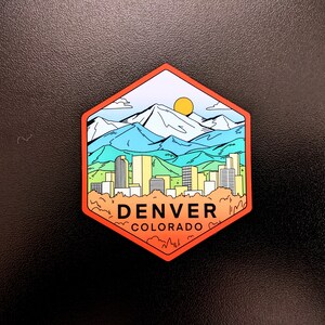Denver Sticker Mountain Landscape Decal Colorado Art Waterproof Sticker ...